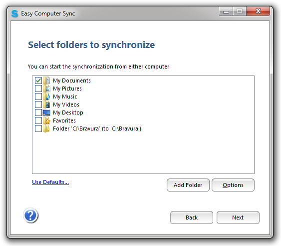 Easy Computer Sync Screenshots - Bravura Software